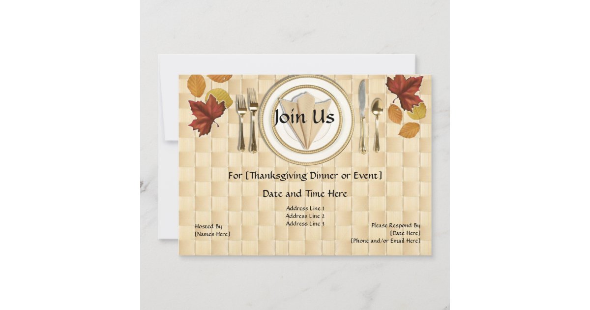 Thanksgiving or Fall Dinner Party Invitations | Zazzle