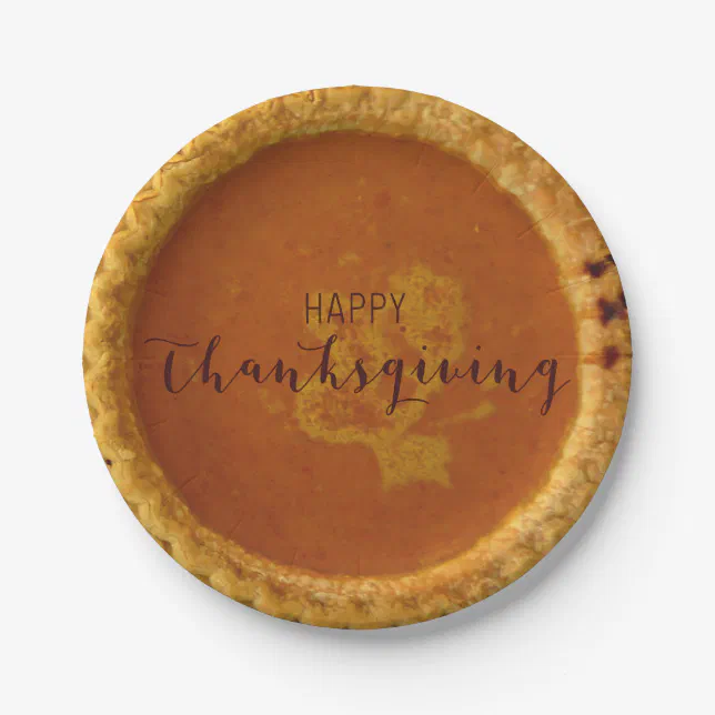 Thanksgiving Paper Plates With Pumpkin Pie | Zazzle