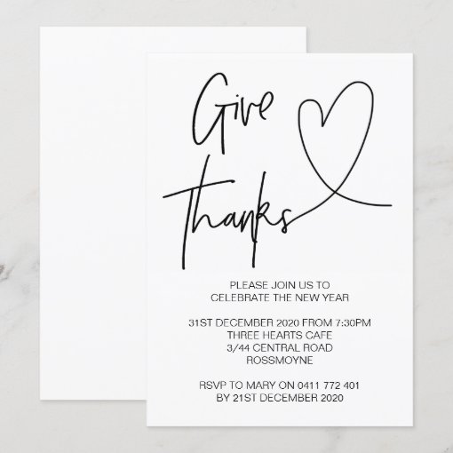 Thanksgiving Party Invitation Give Thanks Invite | Zazzle