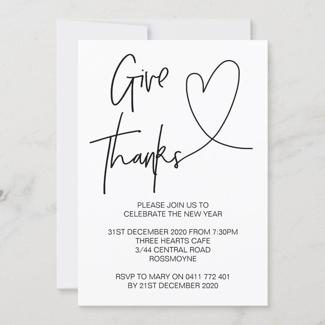 Thanksgiving Party Invitation Give Thanks Invite | Zazzle