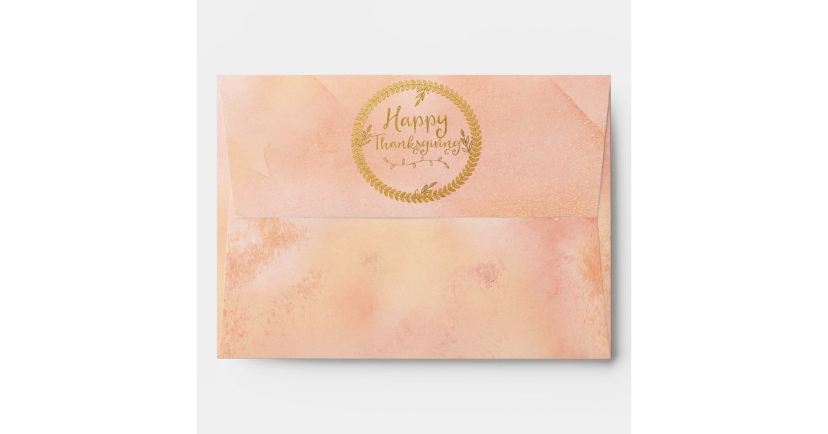 Thanksgiving Party Invitation Watercolor Envelope | Zazzle
