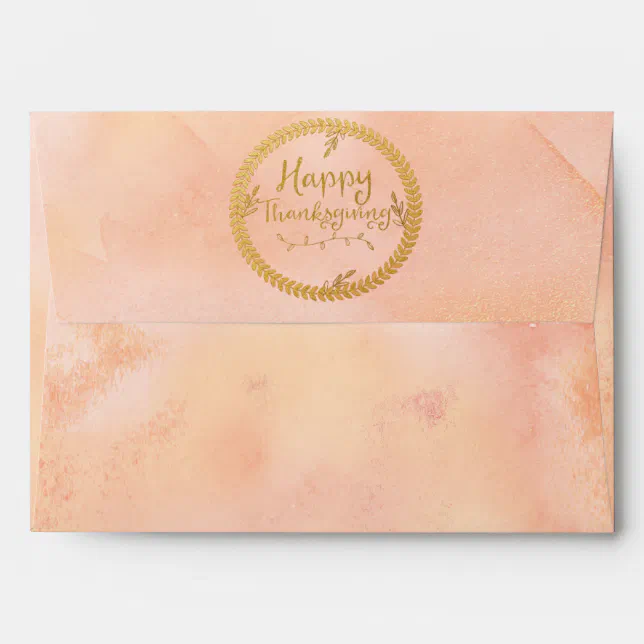 Thanksgiving Party Invitation Watercolor Envelope | Zazzle