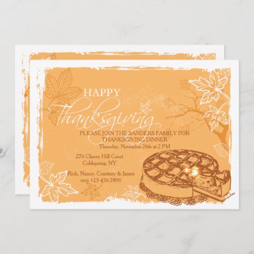 Thanksgiving Pie Invitation | Zazzle