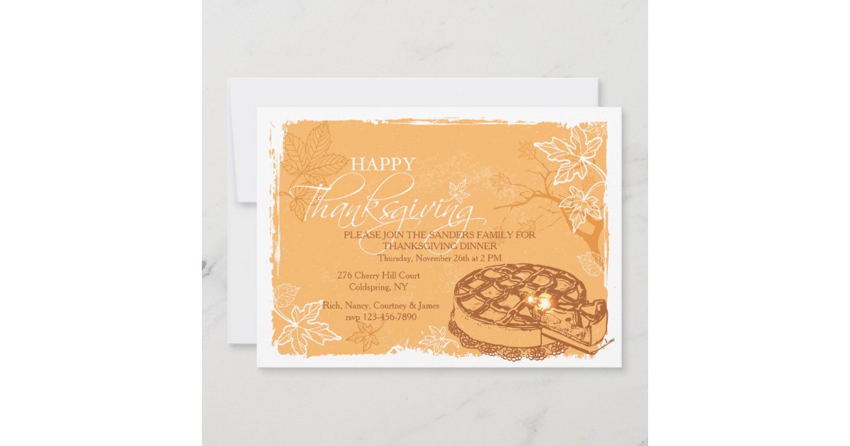 Thanksgiving Pie Invitation | Zazzle
