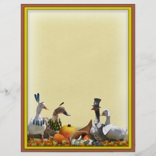 Thanksgiving Pilgrim and Indian Ducks Flyer | Zazzle