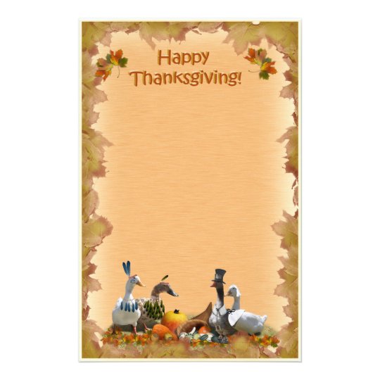 Thanksgiving Pilgrim and Indian Ducks Stationery | Zazzle.com