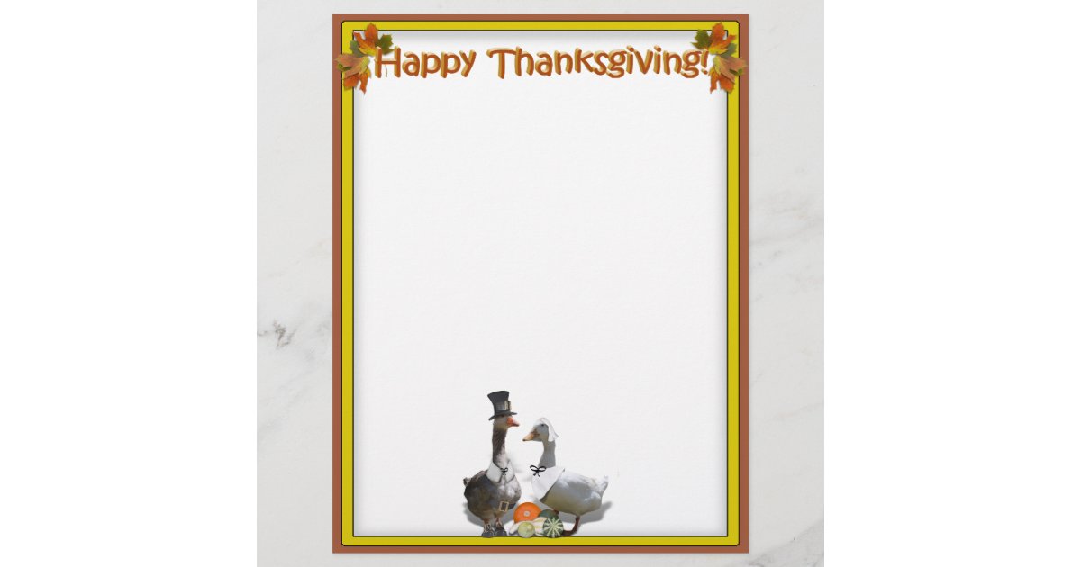 Thanksgiving Pilgrim Duck Couple | Zazzle