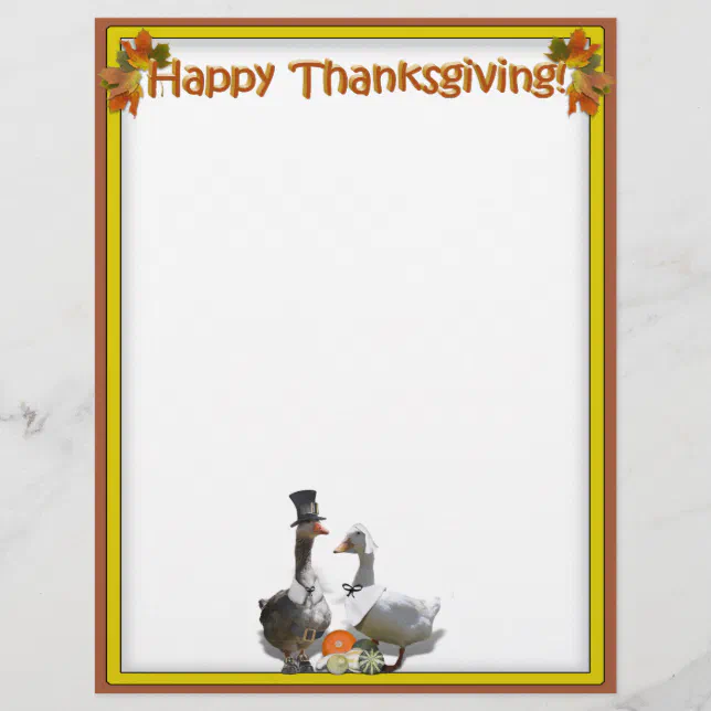 Thanksgiving Pilgrim Duck Couple | Zazzle