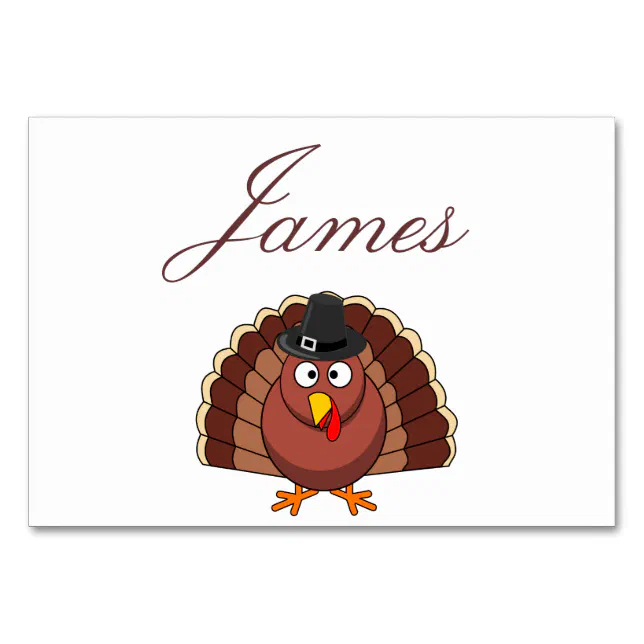 Thanksgiving Place Cards - Turkey With Hat | Zazzle