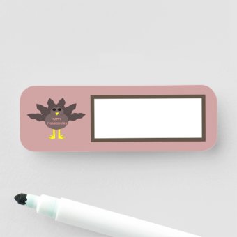 Thanksgiving Plucked Turkey Name Tag | Zazzle