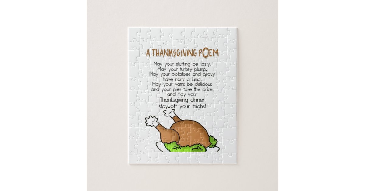 Thanksgiving Poem Jigsaw Puzzle | Zazzle