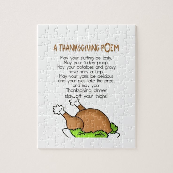 Thanksgiving Poem Jigsaw Puzzle | Zazzle