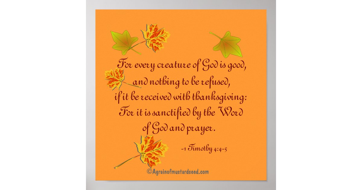 Thanksgiving Prayer Poster | Zazzle