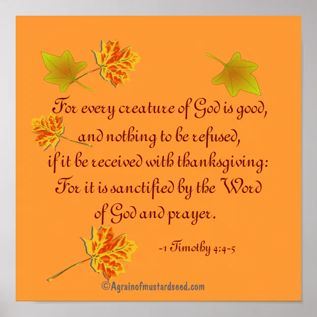 Thanksgiving Prayer Poster | Zazzle