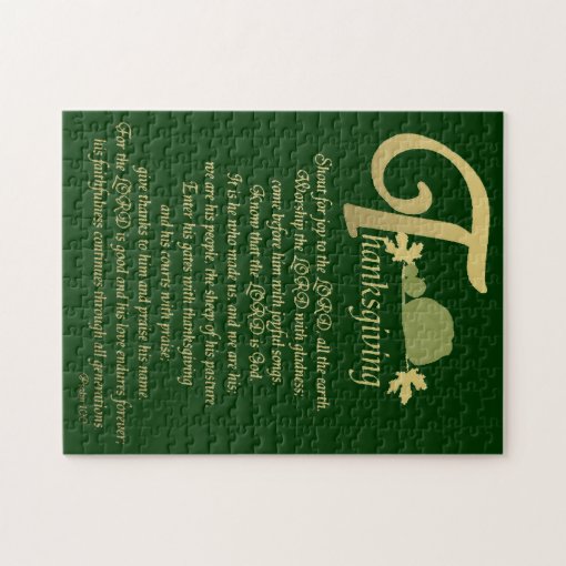 Thanksgiving - Psalm 100 Jigsaw Puzzle | Zazzle