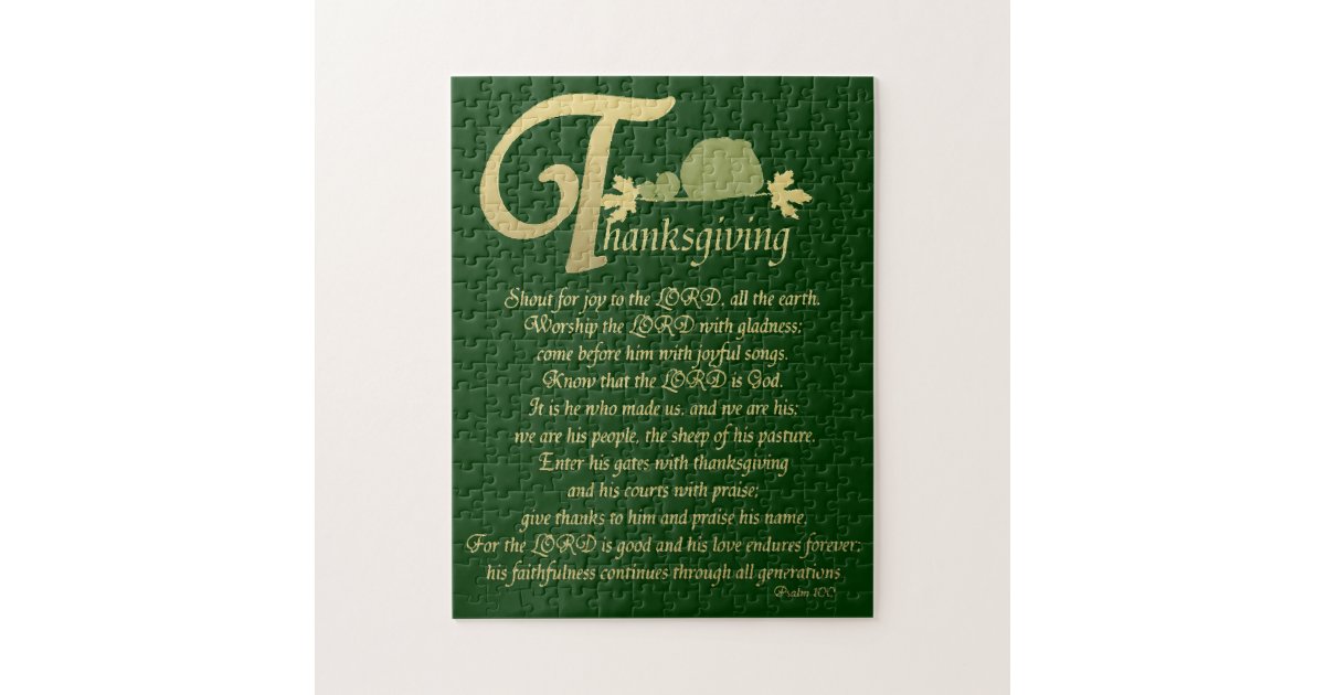 Thanksgiving - Psalm 100 Jigsaw Puzzle | Zazzle
