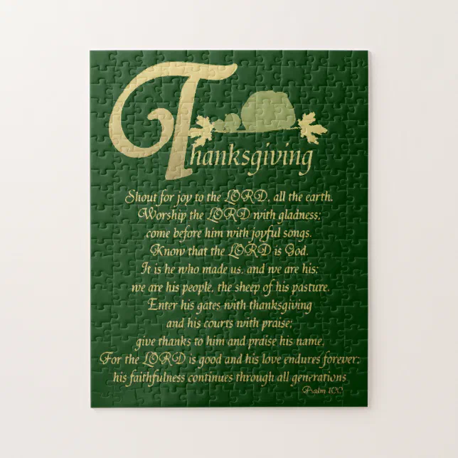 Thanksgiving - Psalm 100 Jigsaw Puzzle | Zazzle