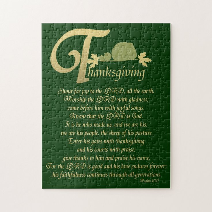 Thanksgiving - Psalm 100 Jigsaw Puzzle | Zazzle