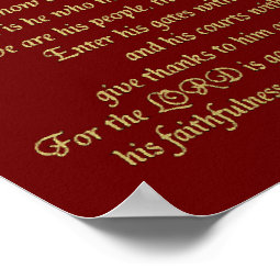 Thanksgiving - Psalm 100 Poster | Zazzle