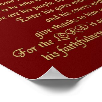 Thanksgiving - Psalm 100 Poster | Zazzle