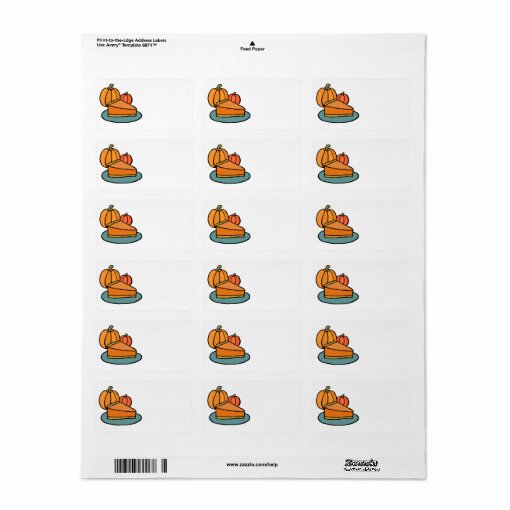 Thanksgiving Pumpkin Pie Address Sticker | Zazzle