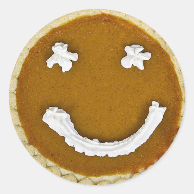 Thanksgiving Pumpkin Pie Face Classic Round Sticker | Zazzle