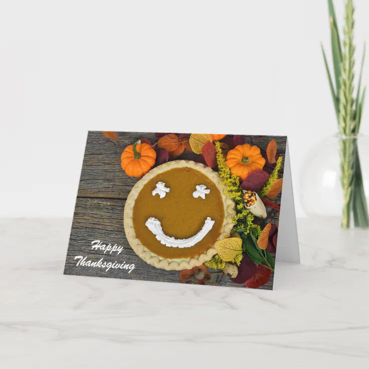 Thanksgiving Pumpkin Pie Holiday Card | Zazzle