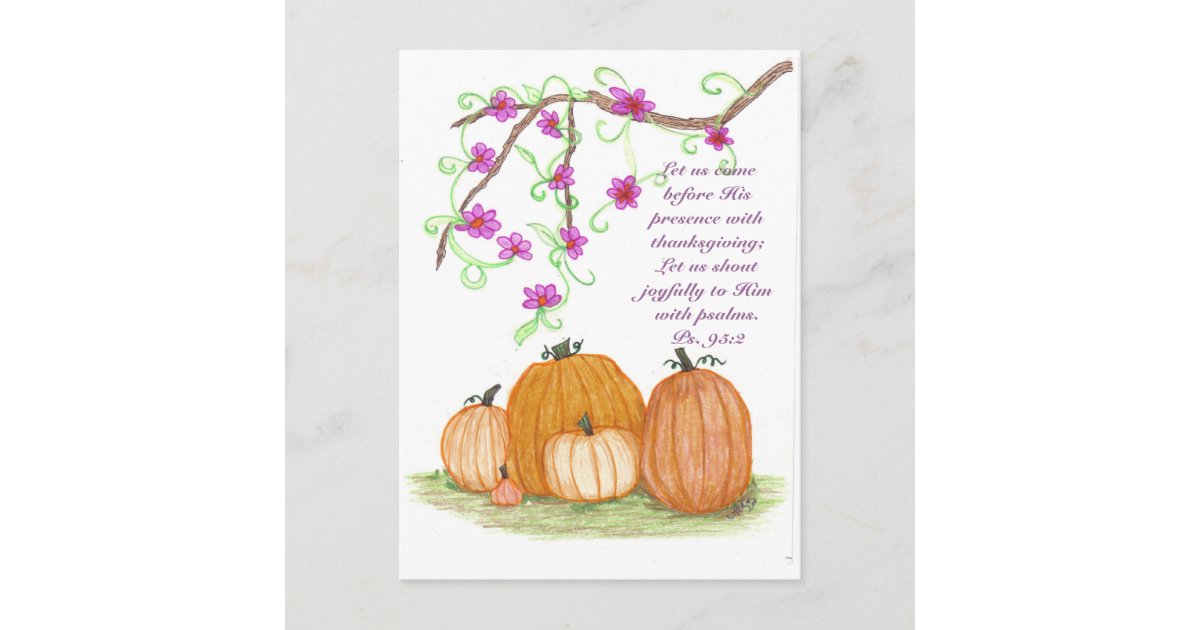 Thanksgiving Pumpkins Holiday Postcard | Zazzle