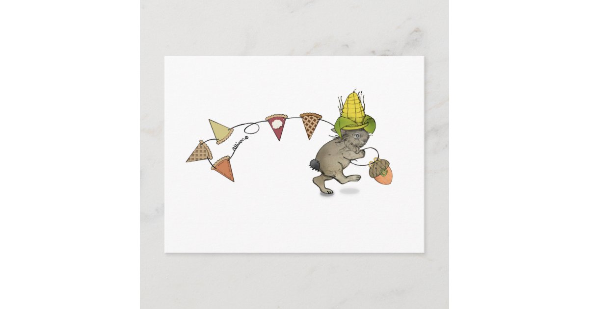 Thanksgiving Rabbit Postcard | Zazzle