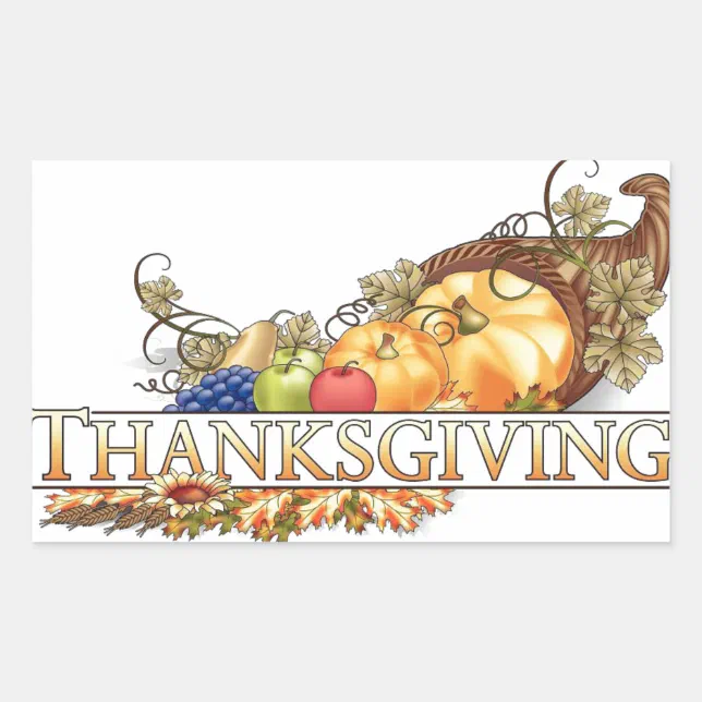 Thanksgiving Rectangular Sticker | Zazzle