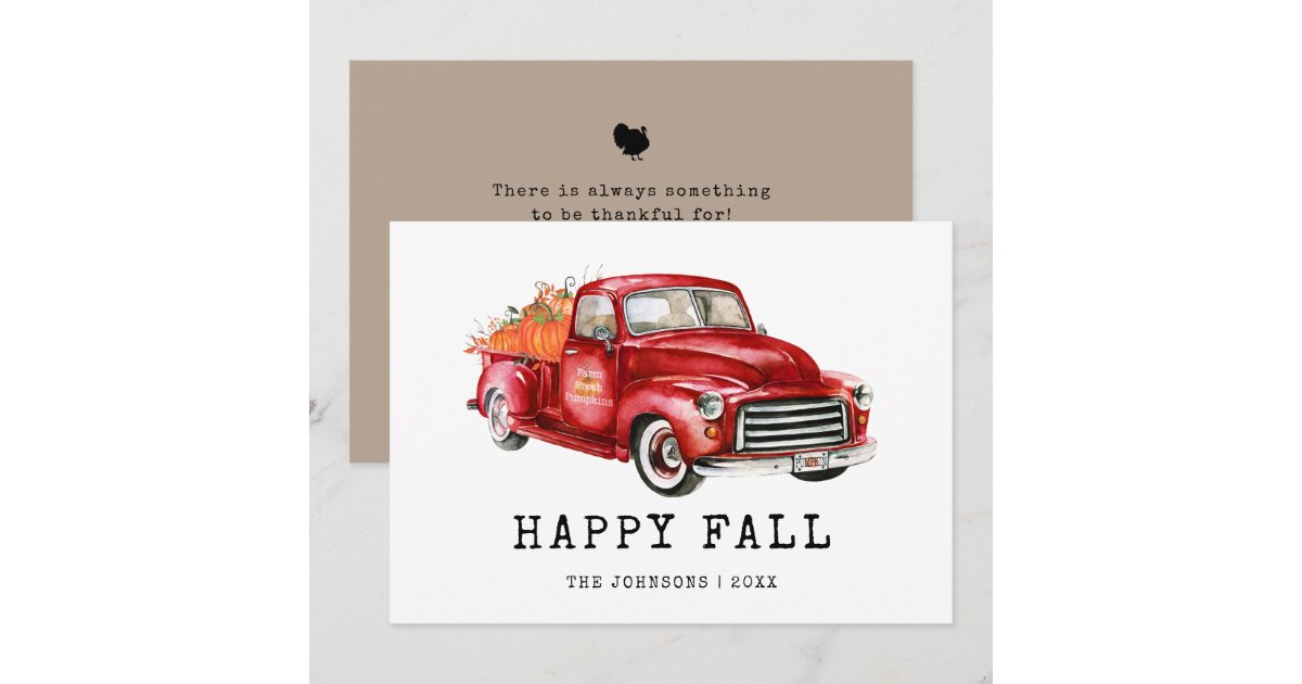 Thanksgiving Red Truck Pumpkins | Zazzle