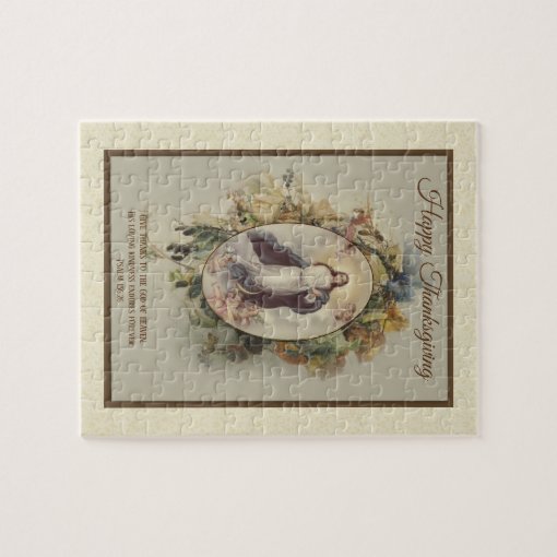 Thanksgiving Religious Blessed Virgin Mary Jigsaw Puzzle | Zazzle