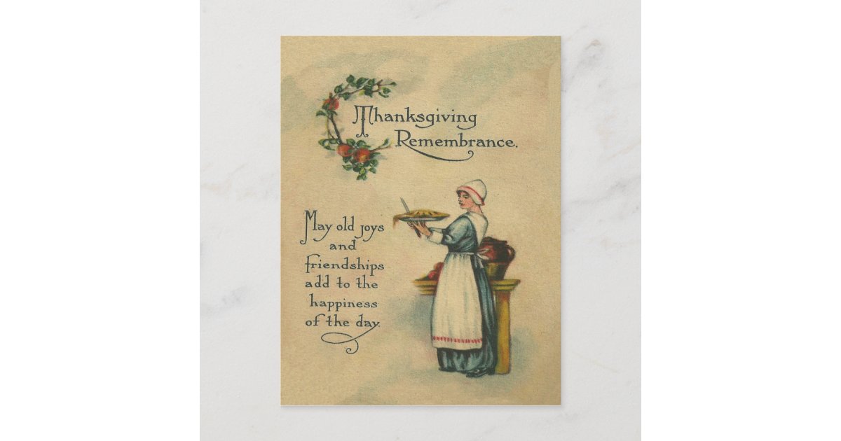Thanksgiving Remembrance Holiday Postcard | Zazzle