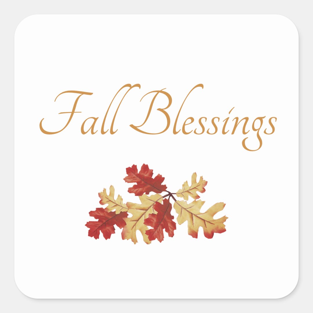 Thanksgiving Rustic Autumn Fall Foliage Square Sticker | Zazzle