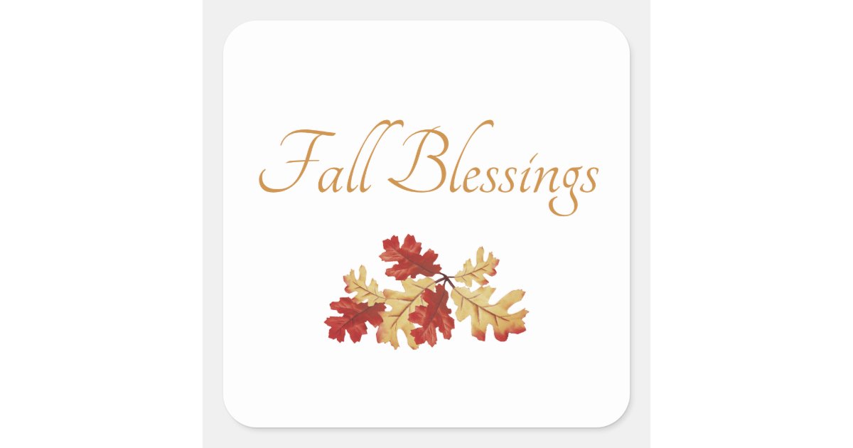 Thanksgiving Rustic Autumn Fall Foliage Square Sticker | Zazzle