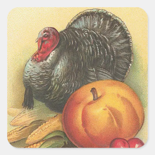 Thanksgiving Square Sticker | Zazzle