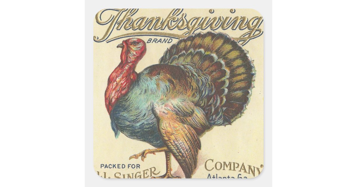 Thanksgiving Square Sticker | Zazzle