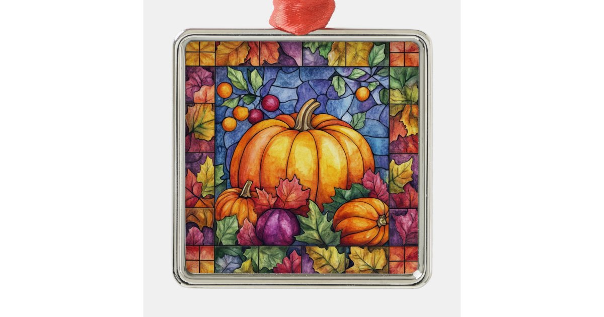 Thanksgiving Stained Glass Ornament | Zazzle