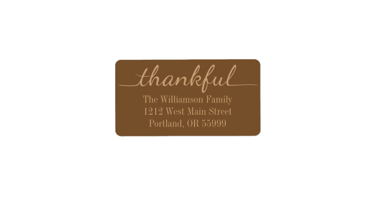 Thanksgiving Thankful custom address labels | Zazzle