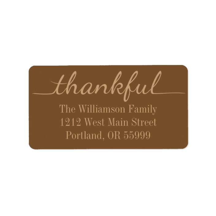 Thanksgiving Thankful custom address labels | Zazzle.com