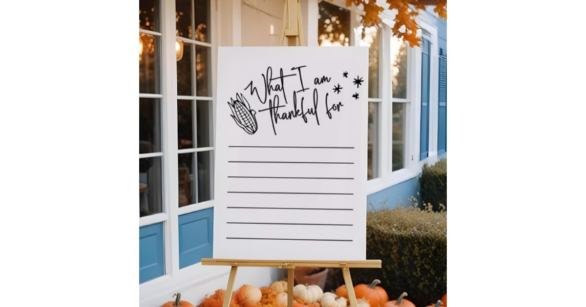 Thanksgiving Thankful Gratitude Activity Poster | Zazzle