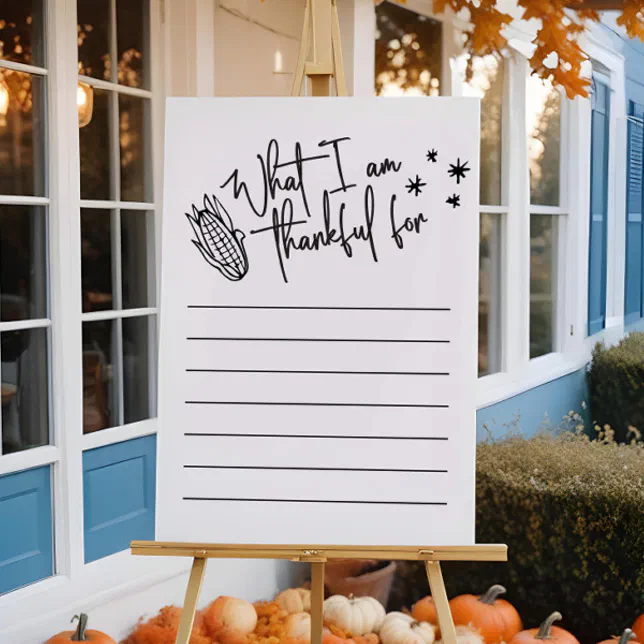 Thanksgiving Thankful Gratitude Activity Poster | Zazzle