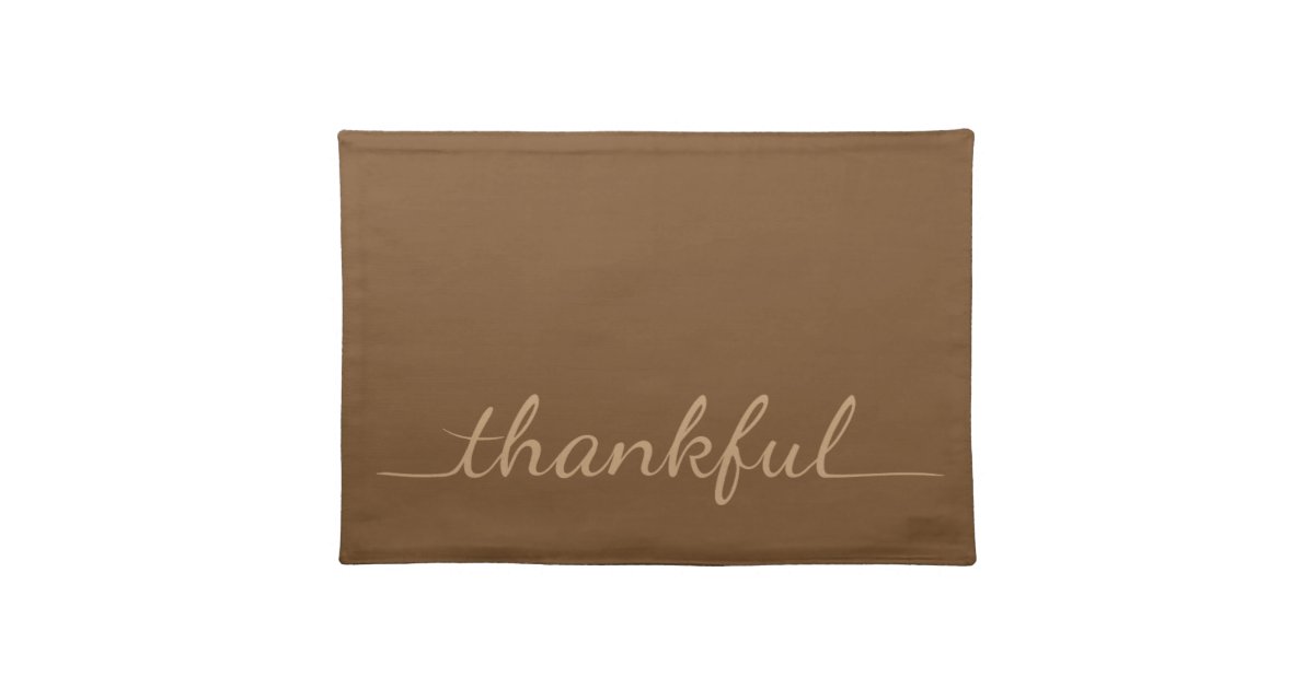 Thanksgiving Thankful placemat | Zazzle