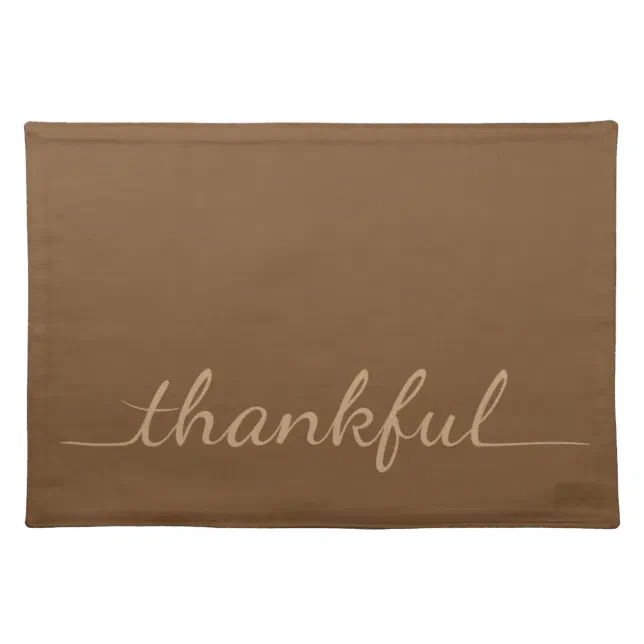 Thanksgiving Thankful placemat | Zazzle
