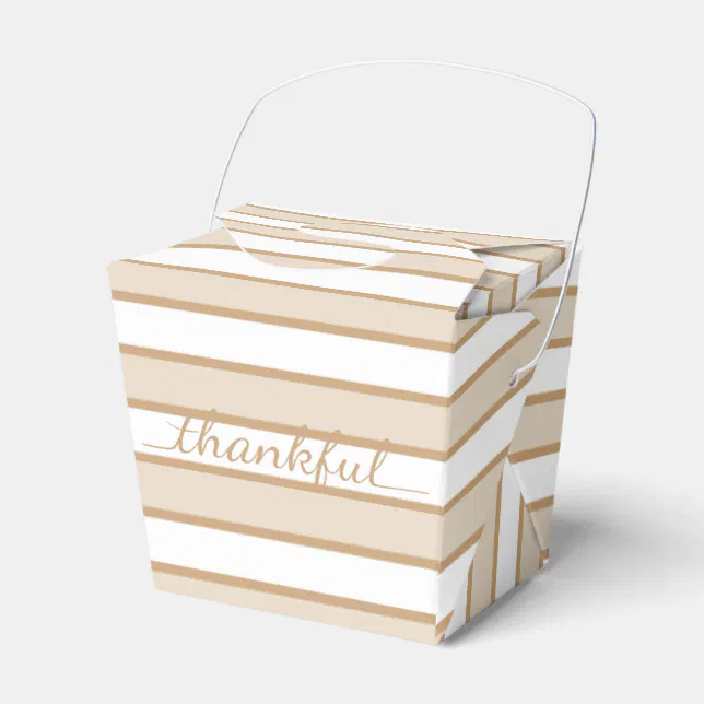 Thanksgiving Thankful stripe takeout container box | Zazzle
