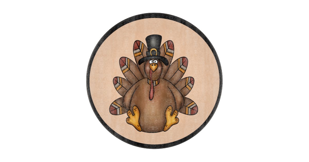 Thanksgiving Tom Turkey Holiday Cutting Board | Zazzle