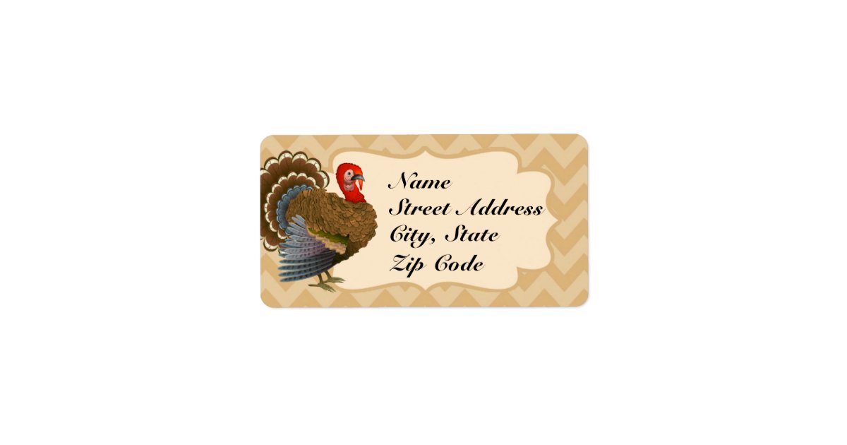 Thanksgiving Turkey Address Labels Personalize | Zazzle