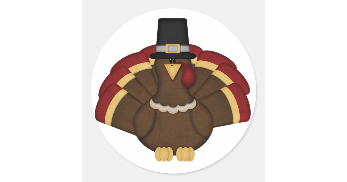 Thanksgiving Turkey Classic Round Sticker | Zazzle