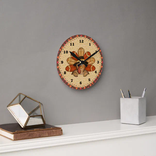 Thanksgiving Turkey clock | Zazzle