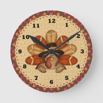 Thanksgiving Turkey clock | Zazzle